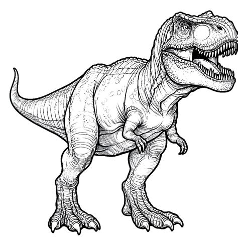 ภาพระบายสีภาพตลกของ ไทแรนโนซอรัส ดาวน์โหลด พิมพ์ หรือระบายสีออนไลน์ได้ฟรี