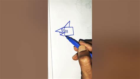 How To Draw A Shark Drawing From Geometic Shapes Aesthetic Fyp Cute