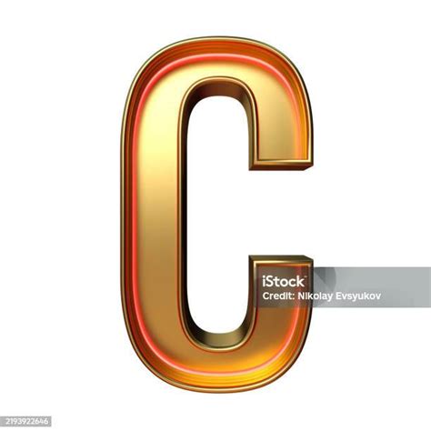 황금 복고풍 글꼴입니다 레드 네온 클리핑 경로가 있는 흰색 배경에 격리된 알파벳 문자입니다 3d 일러스트레이션 0명에 대한 스톡 사진 및 기타 이미지 Istock