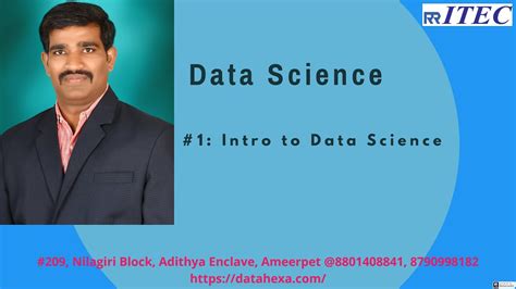 Datascience Introduction Demo101 Introramreddy Youtube