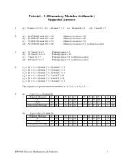 ITP3902 DMS Tutorial 2 Elementary Modular Arithmetic Answer 2016 Pdf