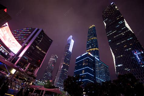 광저우 시 고층 건물 빛과 그림자 야경 지도가 있는 건축 사진 지도 배경 및 무료 다운로드를위한 그림 Pngtree