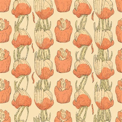 Premium Vector Tulips Pattern Background Wallpaper