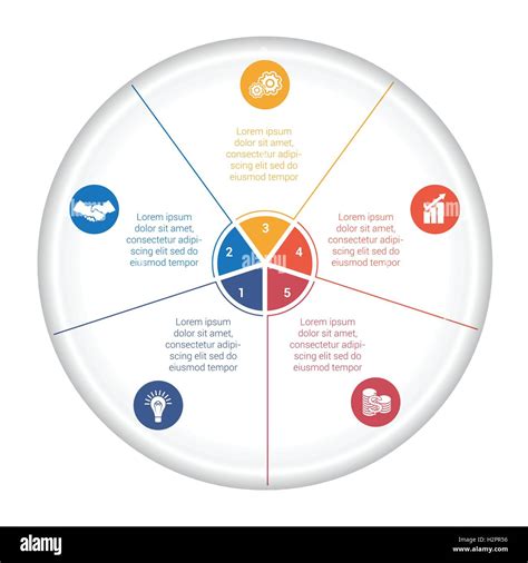 Pie Chart Diagram Data 5 Options For Text Area Template Infographic