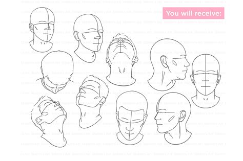 Male Faces Procreate Stamps Procreate Brushes Face Stamp Etsy