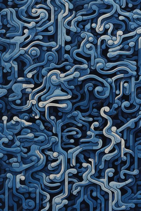 Premium Photo Indigo Simple Repeating Interlocking Figure C Escher Style Ar 23 V 52 Job Id