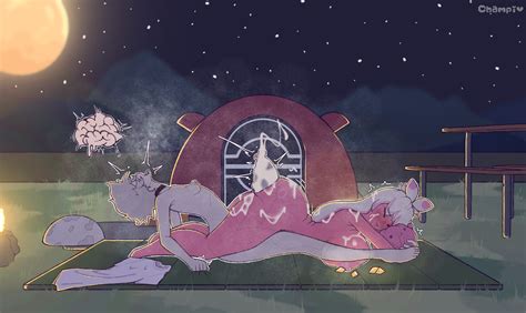 Rule 34 Anthro Background Big Balls Campfire Camping Champaanimation