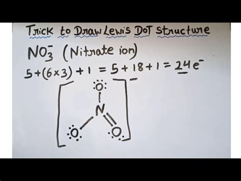 How To Draw The Lewis Dot Structure For No3 Nitrate Ion Nitrate Lewis