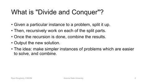 Cse294 Algorithmic Problem Solving 53116 Divide And Conquer Youtube