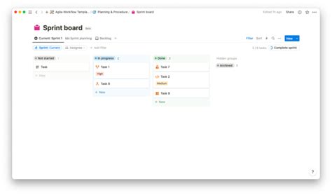 Agile Workflow Template Prototion Buy Notion Template