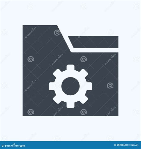 Icon Folder Settings Suitable For User Interface Symbol Glyph Style Simple Design Editable