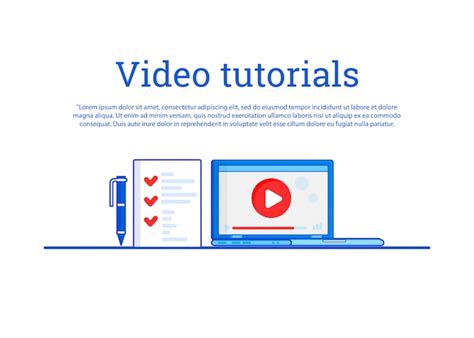 Premium Vector Video Tutorial Concept Education Online Training