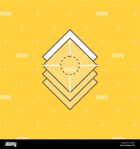 Arrange Design Layers Stack Layer Flat Line Filled Icon Beautiful Logo Button Over Yellow