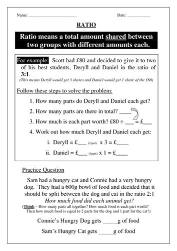 Ks3 Maths Worksheets Ratio And Proportion By Beachman0274 Teaching Resources Tes