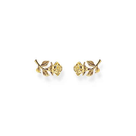 Buy Romance Ear Studs Gold Rose By Thomas Sabo Online Thomas Sabo