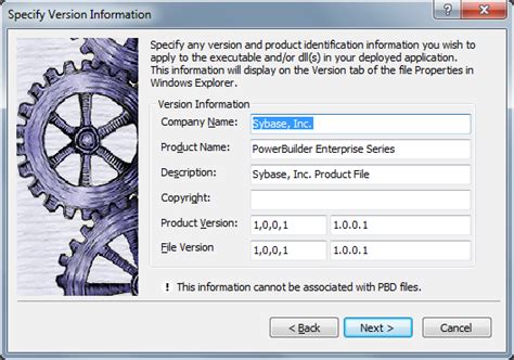 Deployment How To Customize Powerbuilder Specify Version Information Stack Overflow