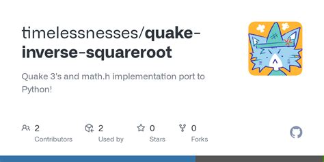 Github Timelessnesses Quake Inverse Squareroot Quake 3s And Math H Implementation Port To