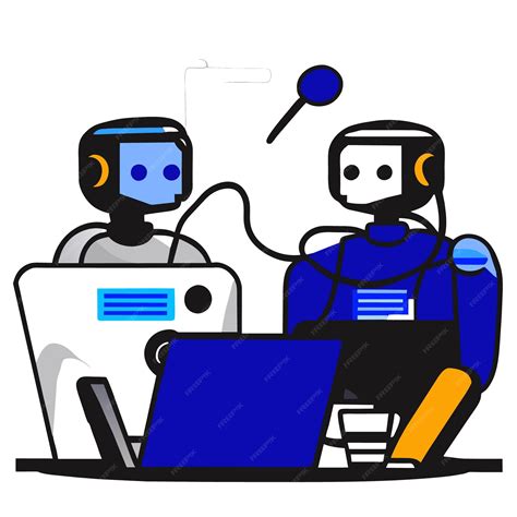 Premium Vector Humorous Ai Programmers And Selfaware Robot Creations