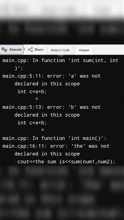 Sum Of Two Numbers Using Function In C Shorts Short Youtube