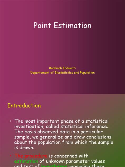 point estimation pdf estimator statistics