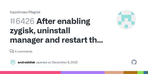 After Enabling Zygisk Uninstall Manager And Restart The Phone Manager Does Not Install