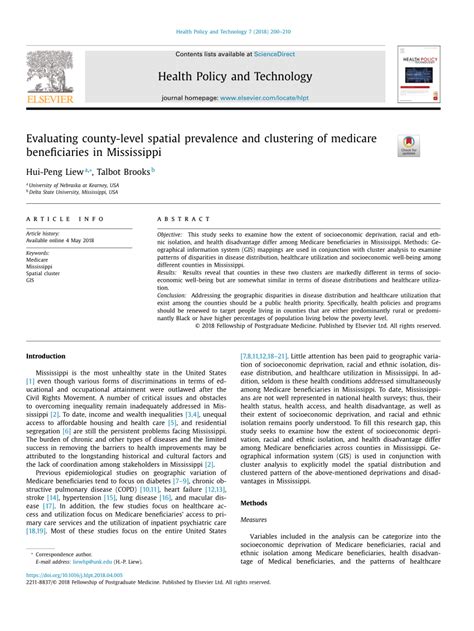 Pdf Evaluating County Level Spatial Prevalence And Clustering Of Medicare Beneficiaries In
