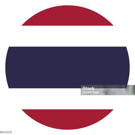 태국 국기입니다 버튼 플래그 아이콘입니다 표준 색상 원 아이콘 플래그입니다 컴퓨터 일러스트레이션 디지털 일러스트레이션 벡터 일러스트 레이 션입니다 0명에 대한 스톡 벡터