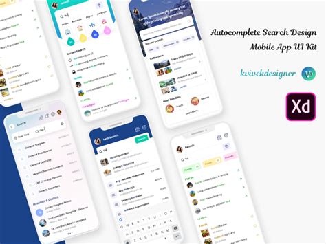 Autocomplete Search Design Mobile App Ui Kit Download Free Resource