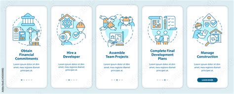 Advices For Housing Development Onboarding Mobile App Screen Walkthrough 5 Steps Editable