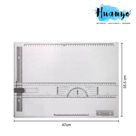 Technical Drawing Board Set With Detachable Ruler A3 White
