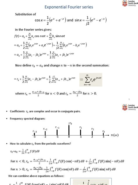 Exponential Fourier Series Pdf Spectral Density Electronics