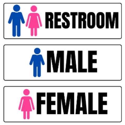 Restroom Male Female Signage Laminated 3x8 Size Shopee Singapore
