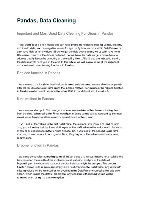 essential data cleaning functions in pandas edubirdie