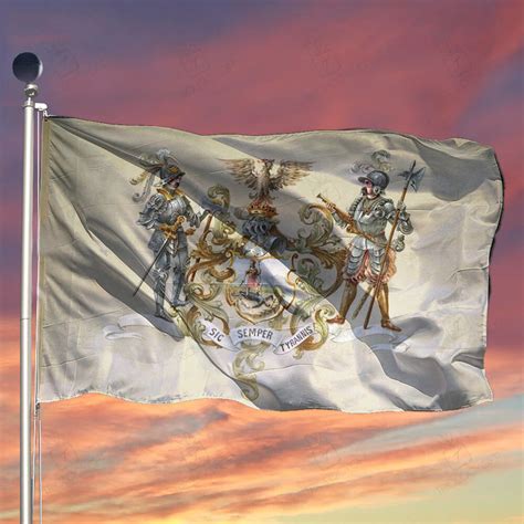 Sic Semper Tyrannis Flag Patriotic Virginia State Flag Sic Semper