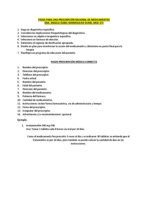 Pasos Prescripción Médica Correcta Pdf