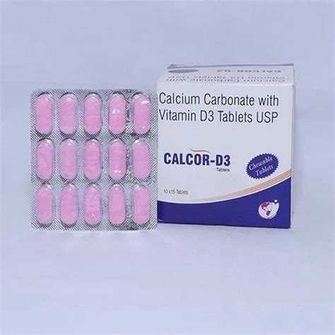 Calcium Carbonate 1250mg Eq Elemental Calcium 500mg Vit D3 250iu