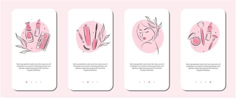 Beauty Salon Logos Set Makeup Tools Cosmetic Brushes Lipstick Blush