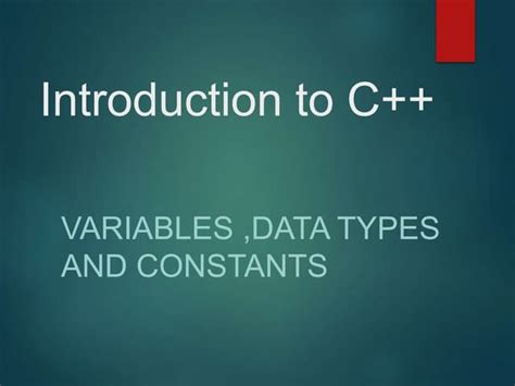 Data Types In C Programming Pptx