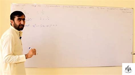Symmetric Function Of The Roots Of The Quadratic Equation Maths Class 10 Unit 2 Exercise 2