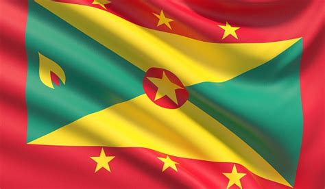 그레나다의 국기입니다 매우 상세한 직물 질감을 흔들었다 3d 그림입니다 0명에 대한 스톡 사진 및 기타 이미지 0명 3차원 형태 가득 찬 Istock