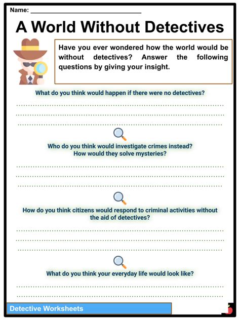 Detective Worksheets Career Kinds Of Detectives Tasks And Skills