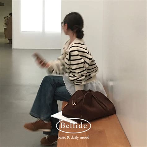 베이델리 봄신상🌱 당일출고 Made아방핏 엘르 스트라이프 단가라 니트 가디건