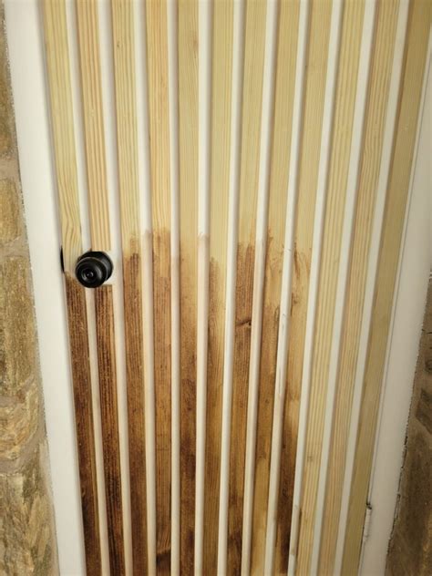 Diy Wood Slat Door How I Updated A Flat Panel Interior Door — Peony