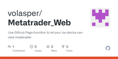 Github Volaspermetatraderweb Use Github Page Function To Let Your Ios Device Can View