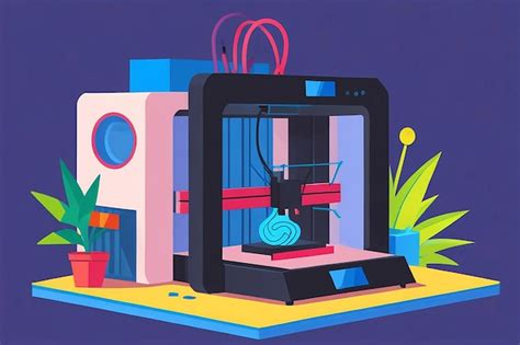 3d Printer Creating Model In Technology Lab Vector Illustration Premium Ai Generated Image