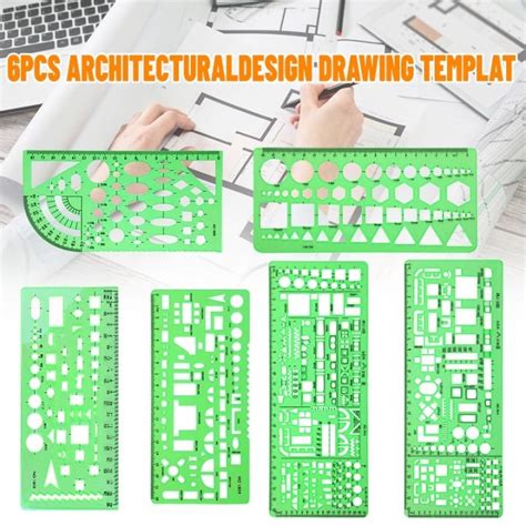 Eyvs8xop 6pcs School Supplies Ruler Triangle Ruler Set Architecture