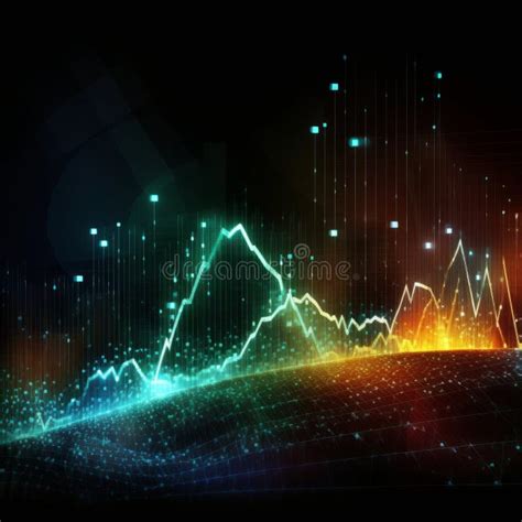 Market Trading Chart In Graphic Digital Visualization Generated By Ai Stock Illustration