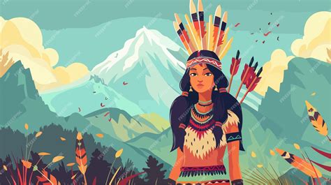 Apache Girl Concept Woman In Traditional Indian Clothing Premium Ai Generated Vector