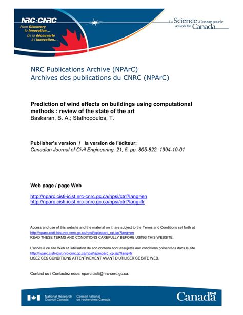Pdf Prediction Of Wind Effects On Buildings Using Computational Methods Review Of The State