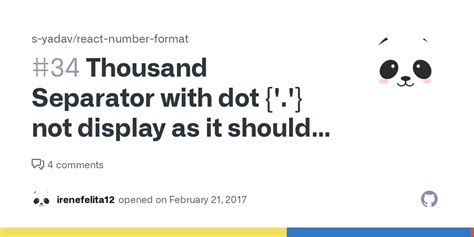 thousand separator with dot { } not display as it should be · issue 34 · s yadav react number